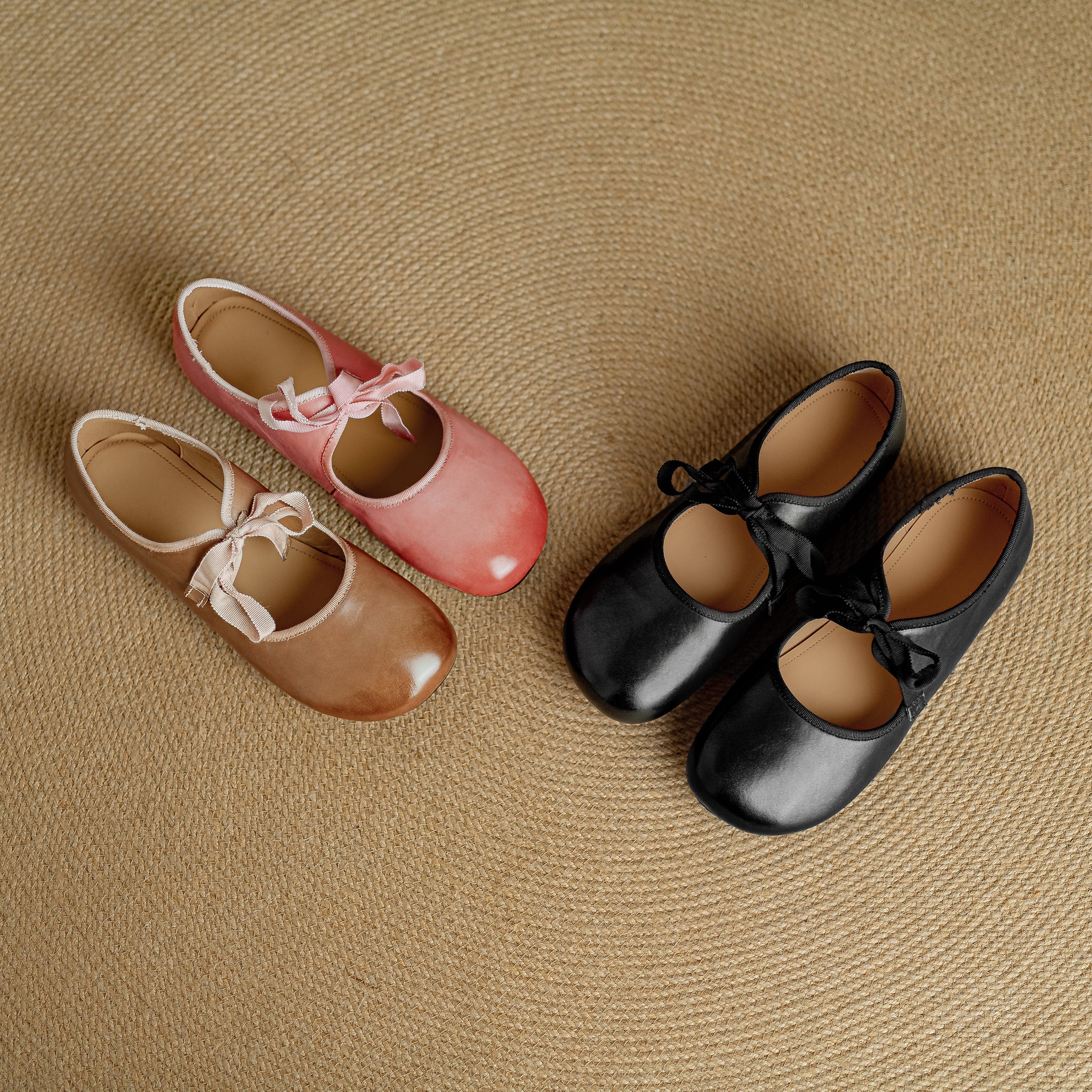 Women's French Romantic Round Toe Flat Mary Jane Flat Lace Up Shoes ...