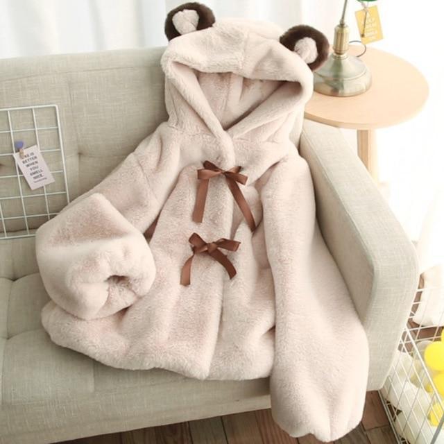 Cute Teddy Bear Hooded Jacket With Ear – ubekeen